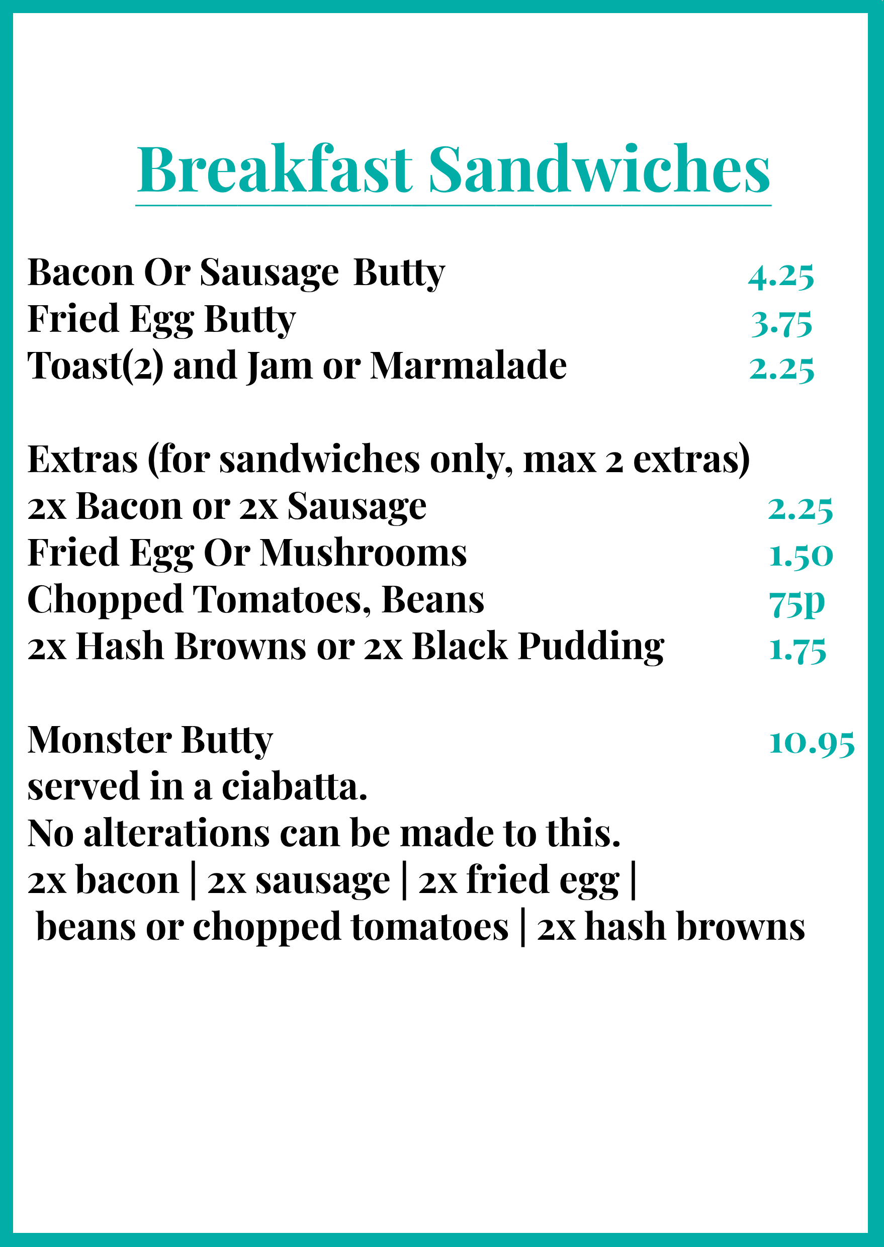 Menus – Drax Sports and Social Club
